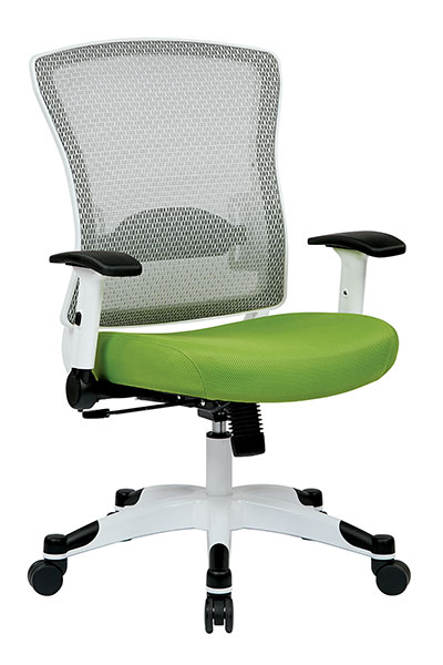 White Breathable Mesh Chair (317W-W1C1F2W) - Akita Office Furniture